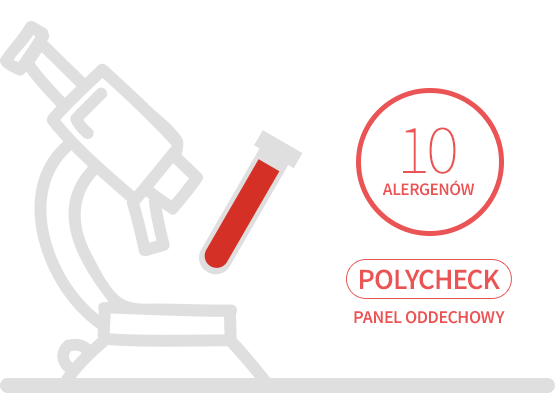 Test alergiczny Polycheck – panel ODDECHOWY **10 alergenów**